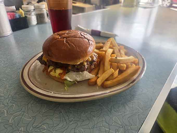 A burger this perfectly constructed deserves its own monument, or at least a moment of silent appreciation.