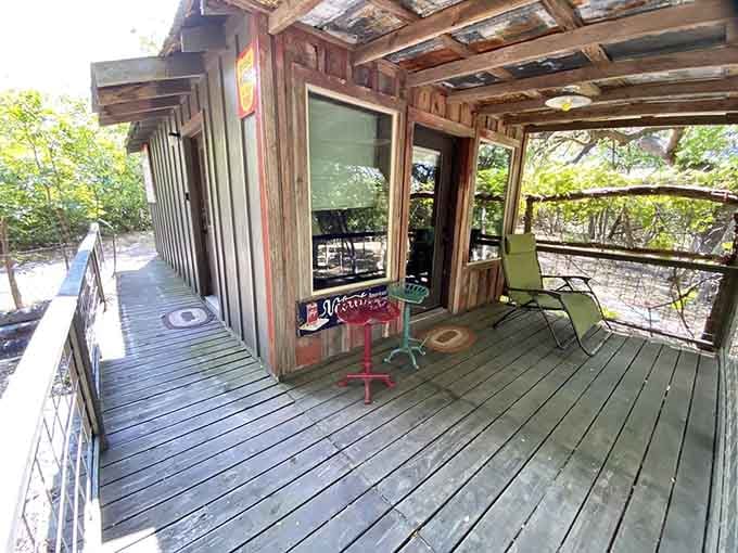 Rustic cabins dot the property, adding to the timeless charm that makes Luckenbach feel like stepping back in time.