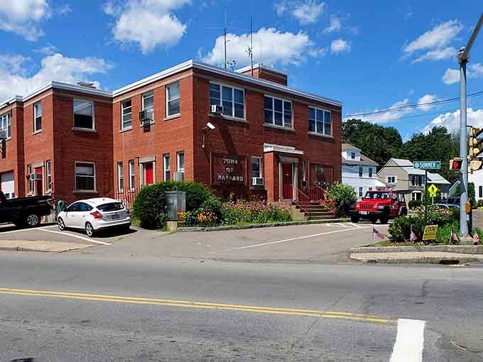 The Town of Maynard building stands as proof that municipal architecture doesn't have to be aggressively boring or intimidating.