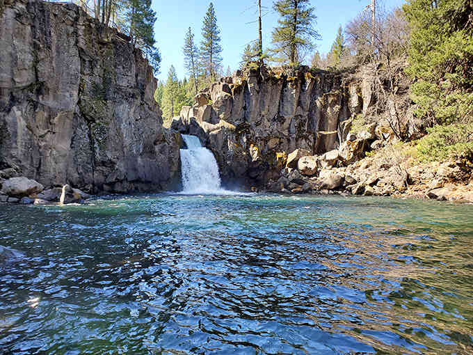 McCloud Falls crashes over volcanic rock into pools so clear you'll question whether nature hired a professional photographer.