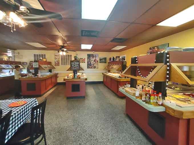 Multiple buffet stations mean shorter lines and faster access to your next plate of happiness.