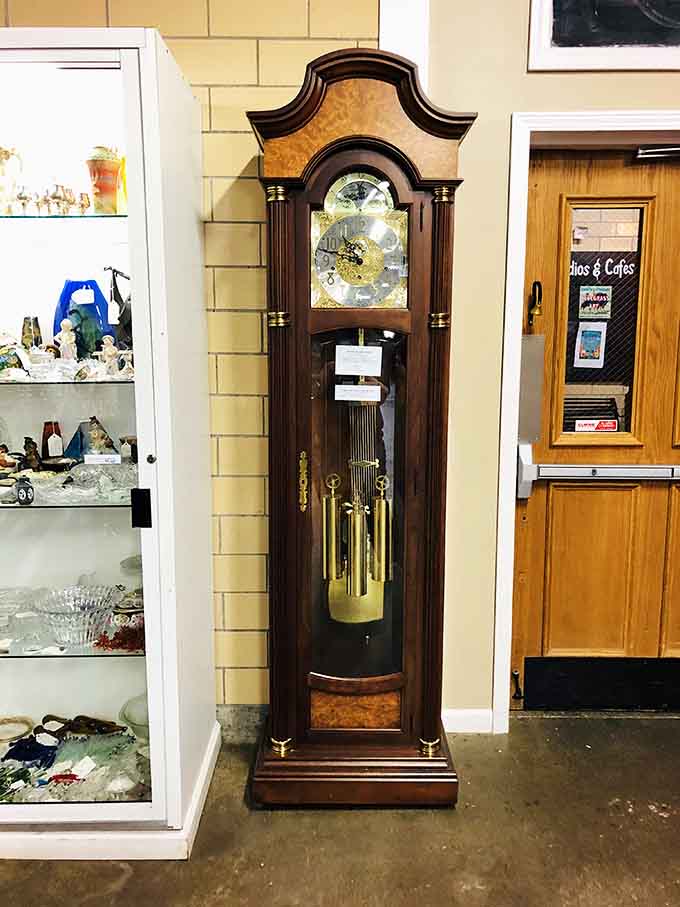 A grandfather clock standing tall and proud, ready to chime away in your hallway for another century.