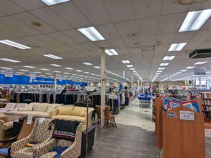 The interior stretches out like a department store designed by people who actually understand what "affordable" means.