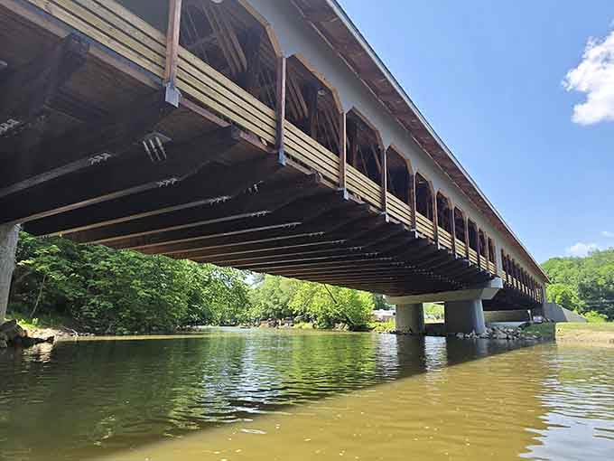 A covered bridge straight out of a movie, proving Ohio has more charm than people give it credit for.
