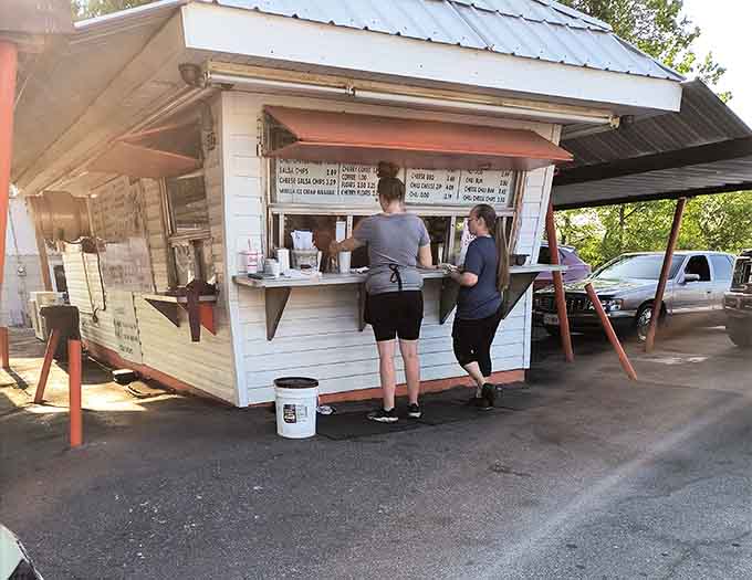 The walk-up window where countless orders have been placed, each one bringing someone a little taste of happiness.