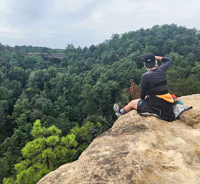 Perched on the overlook, taking in endless forest views that make you forget about traffic jams and email notifications.