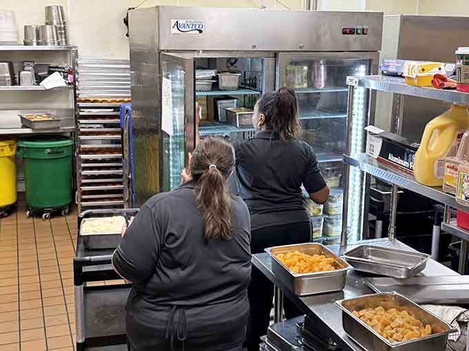 Behind every great buffet are hardworking folks keeping those trays full and that food fresh all day long.