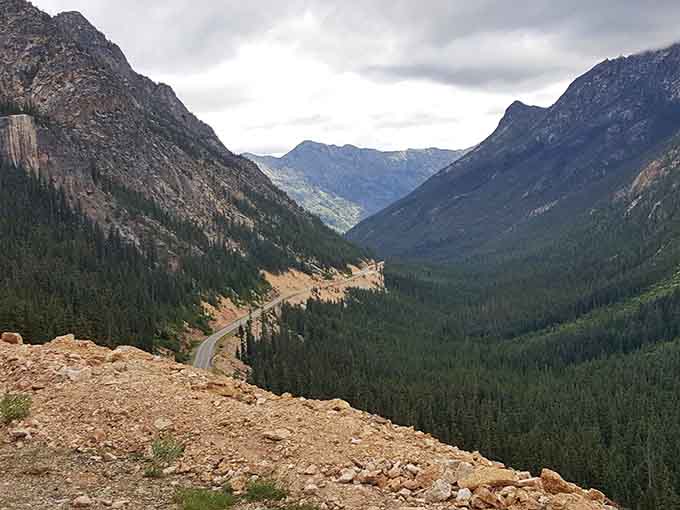 Looking down into valleys from overlooks that make you grateful for guardrails and solid engineering principles.