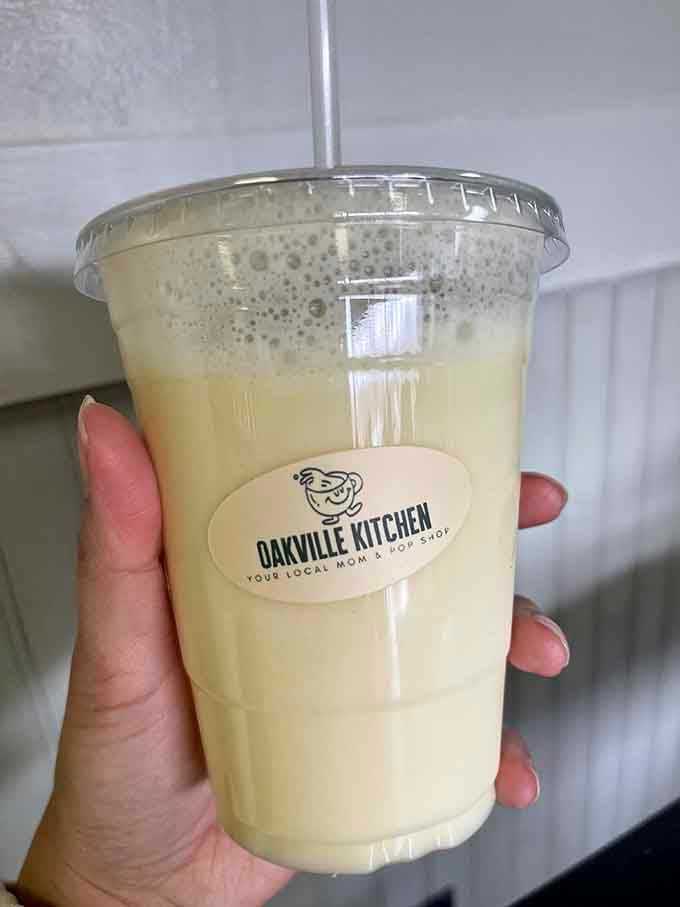 A cold beverage that looks refreshing enough to make you forget it's still technically morning outside right now.