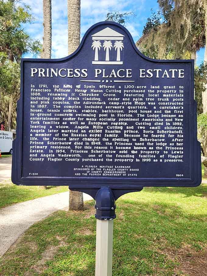 Historical markers tell stories of land grants and royal connections, because apparently this place has always been special.
