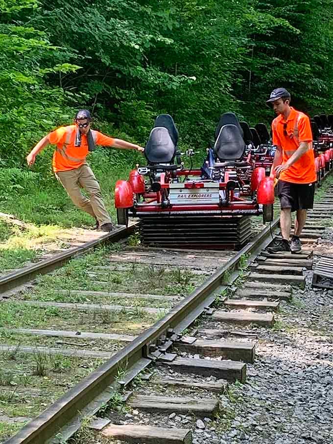 The friendly crew demonstrating safety procedures with enthusiasm that suggests they genuinely love what they do every single day here.