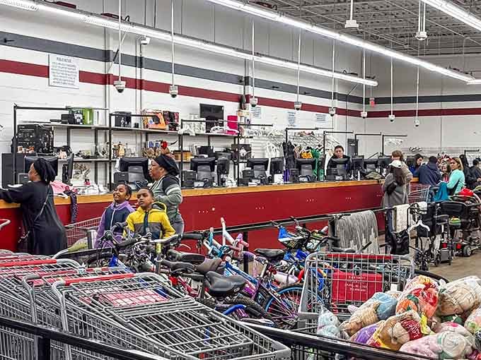 The checkout counter buzzes with satisfied shoppers, their carts overflowing with proof that smart shopping beats overspending every time.