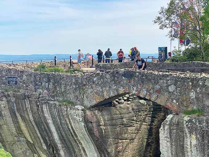 Visitors gather at Lover's Leap because some experiences demand witnesses and Instagram posts that'll make friends jealous.