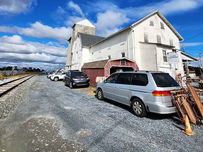 The old mill building stands proud, having seen decades of deals and discoveries under its historic roof.