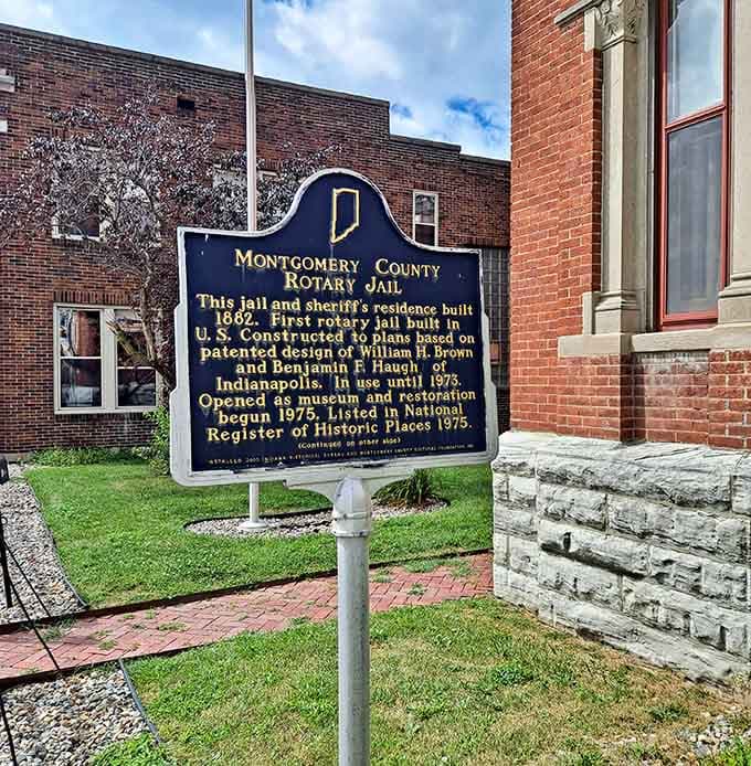 This historical marker confirms you're visiting a genuine piece of American architectural oddity, not a fever dream.