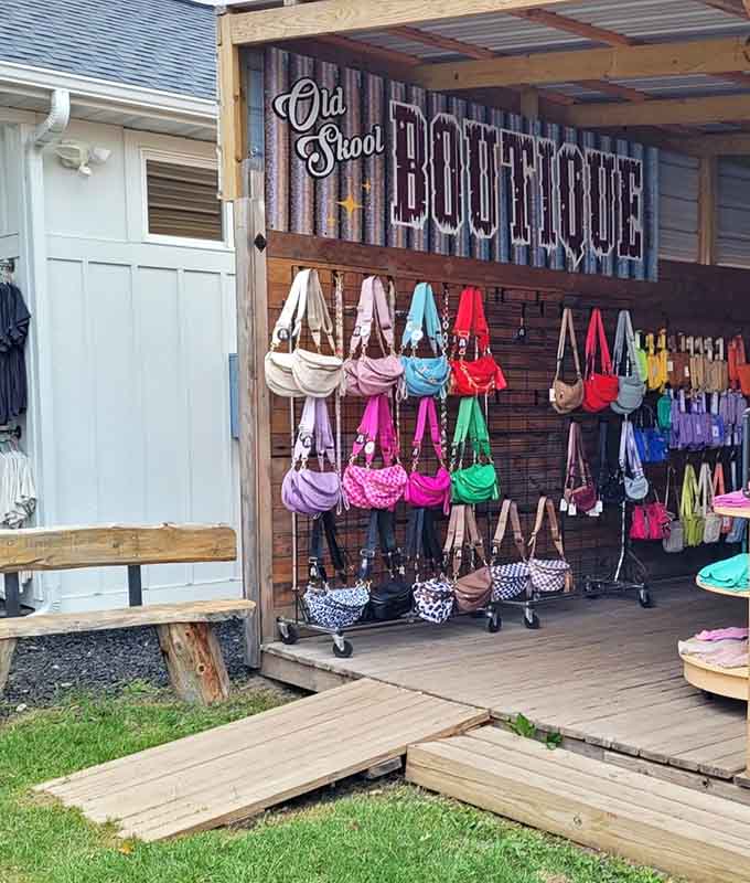 The Old School Boutique offers colorful bags in every shade imaginable for your shopping and everyday adventures.