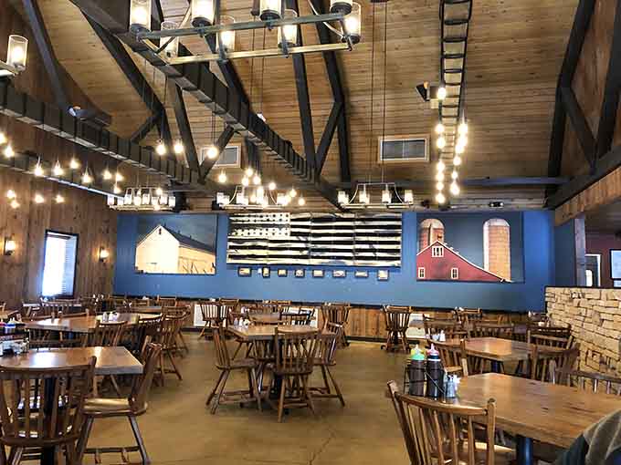 High ceilings and barn-inspired artwork remind you this is Pennsylvania through and through, with Texas influences.