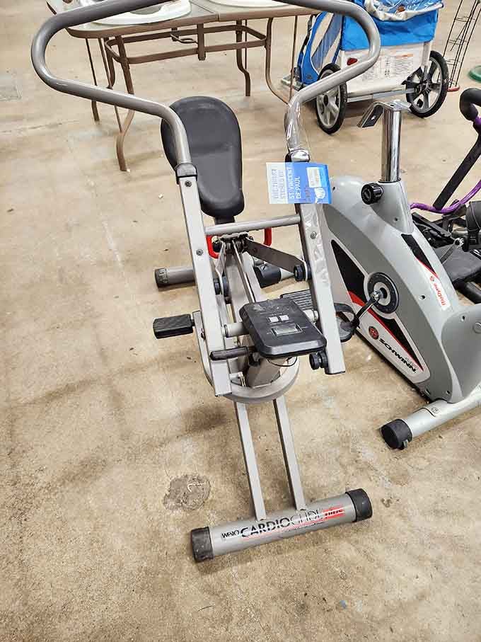 Exercise equipment sits ready to help you keep those New Year's resolutions you made three years ago but never quite started.