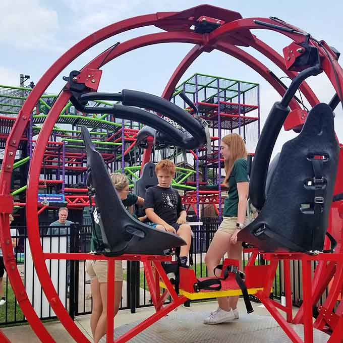 The human gyroscope spins riders like a rotisserie chicken, but infinitely more fun and with significantly less seasoning involved.