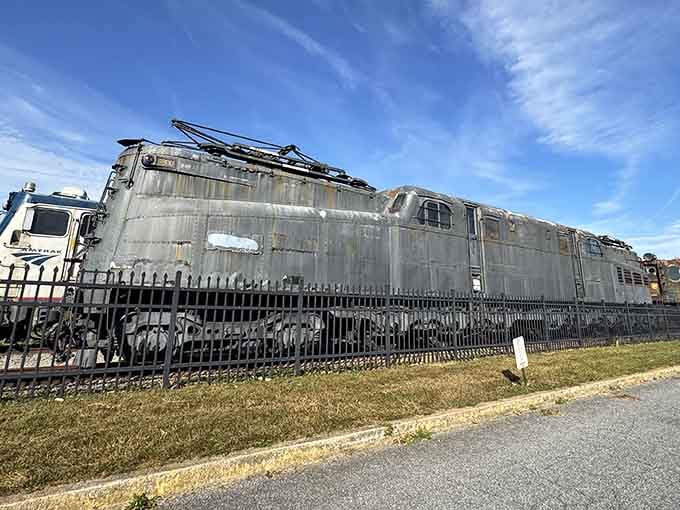 Old Rivets, a massive electric locomotive, represents a different chapter in railroad history worth exploring between steam rides.