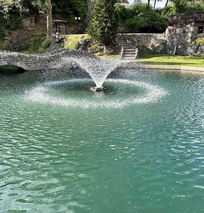 Water features that are fancier than anything you'll ever install in your own backyard, and that's okay.