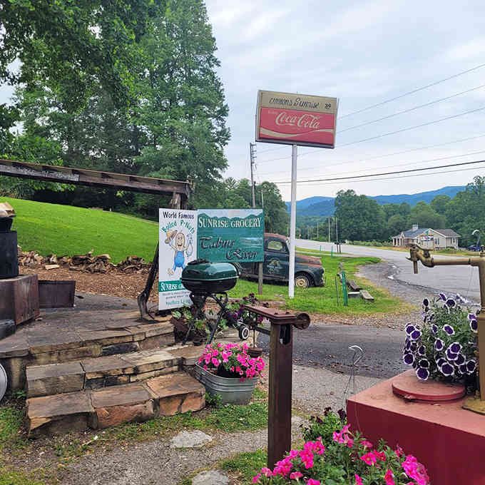 The vintage Coca-Cola sign practically screams "pull over now" to anyone driving past this mountain gem.
