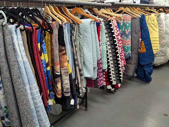 Blankets stacked like a cozy fortress, ready to keep you warm through those chilly Willamette Valley nights.