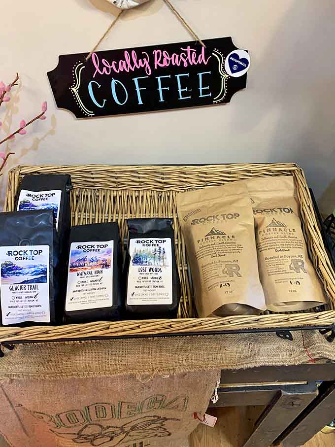 Locally roasted coffee from Rock Top Coffee, because your morning brew should taste like the mountains smell.