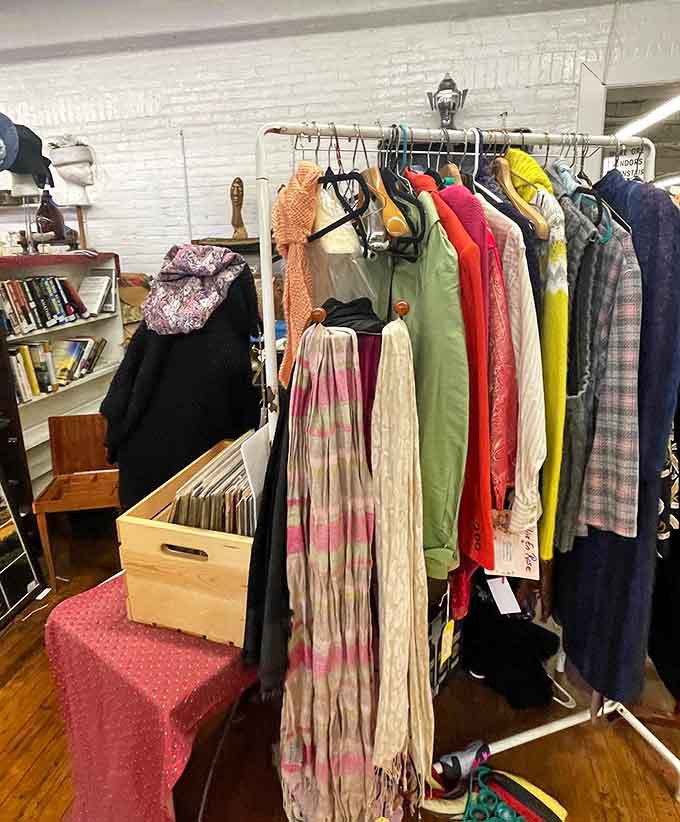 Vintage clothing racks bursting with colors and patterns that fast fashion wishes it could authentically replicate today.