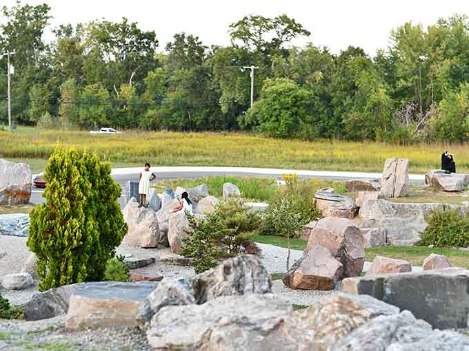 The garden sprawls across the landscape, offering countless angles for photos that'll make your friends question your location.