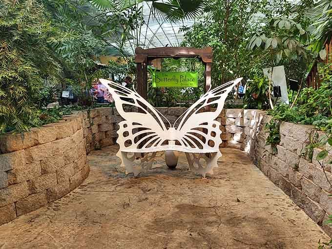 That butterfly bench invites you to rest your wings and contemplate the wonder of metamorphosis.