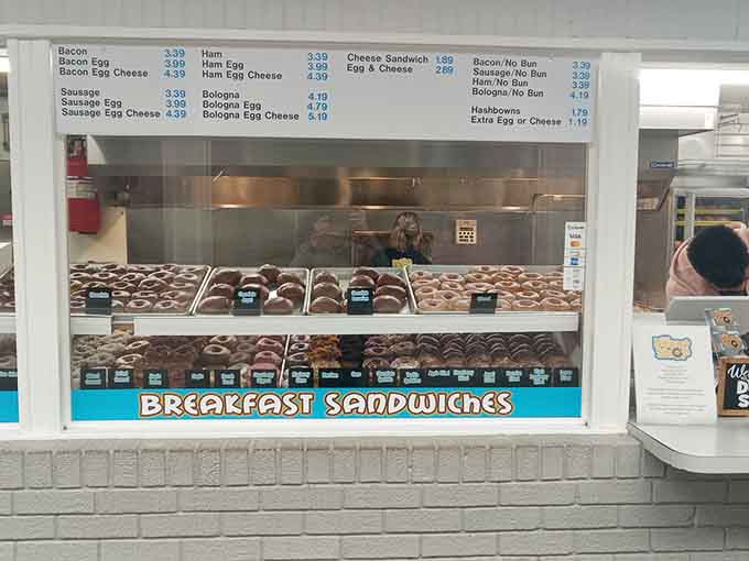Rows of handmade donuts waiting like delicious soldiers ready to make your morning infinitely better than expected.