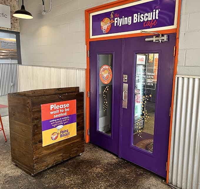 The purple door entrance promises something extraordinary awaits beyond, and trust me, it absolutely delivers on that promise.