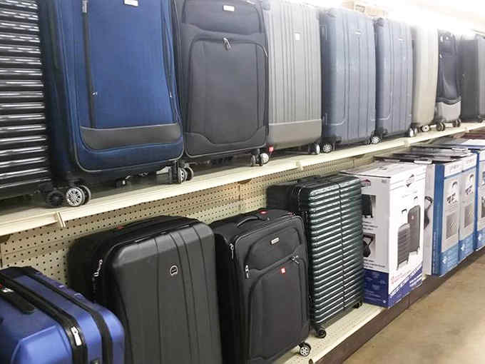 Luggage lined up like it's already dreaming of adventures, waiting to accompany you at prices that won't ground you.