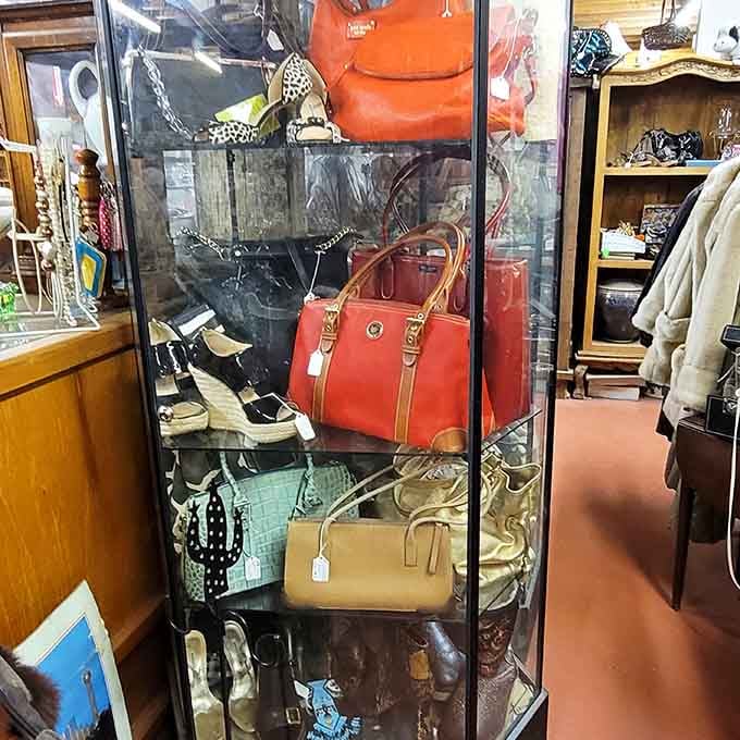 Vintage handbags in every color imaginable, because your grandmother knew accessories made the outfit, always.