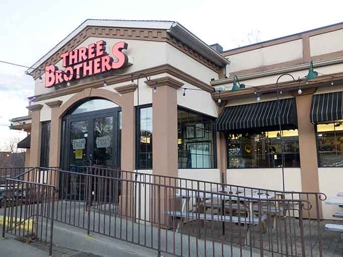 The exterior building looks inviting and accessible, a modern diner ready to fuel your New Milford adventures properly.