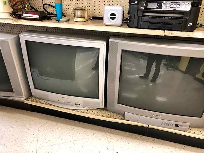 Old-school TVs that remind us when channel surfing meant actually getting up off the couch to turn a dial.