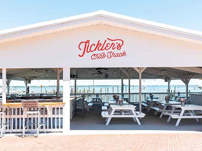 Crab shacks don't need fancy signs when the crabs are this fresh and the view's this good.