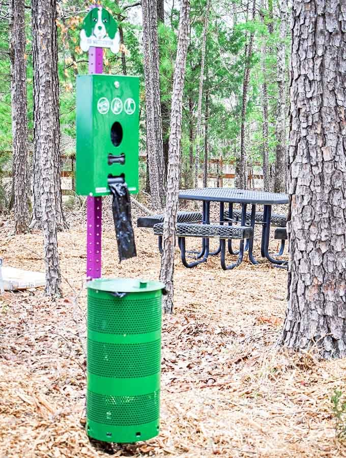 Even the dog waste station has personality, proving attention to detail extends to every corner of the property.