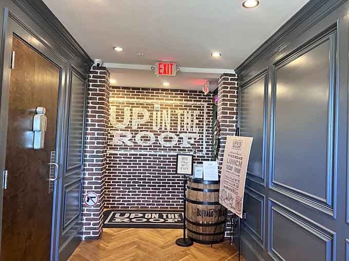 When a restaurant literally spells out its name in brick, you know they're committed to the aesthetic.