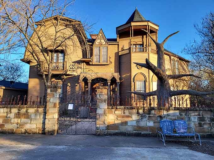 The Munster Mansion stands as a Victorian masterpiece that would make Herman proud, complete with turrets, gingerbread trim, and undeniable character.