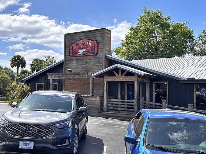 LL Creek's rustic exterior hides a bar and grill where locals gather for cold drinks and warm hospitality.