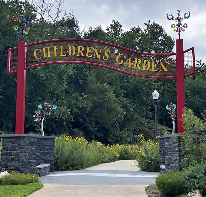 The Children's Garden entrance promises adventures where little hands can touch and young minds can wander.