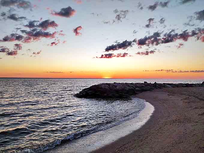 Sunsets here remind you why people have been gathering at water's edge since forever.