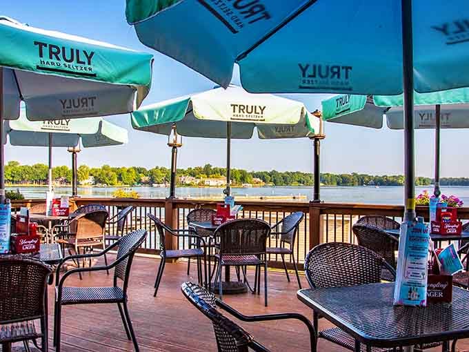 Those umbrellas aren't just for show; they're your personal shade oasis while you contemplate another round of appetizers.