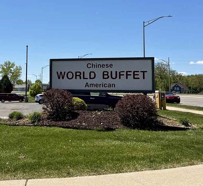 The sign doesn't lie&mdash;Chinese, American, and everything in between awaits your increasingly questionable judgment about stomach capacity.