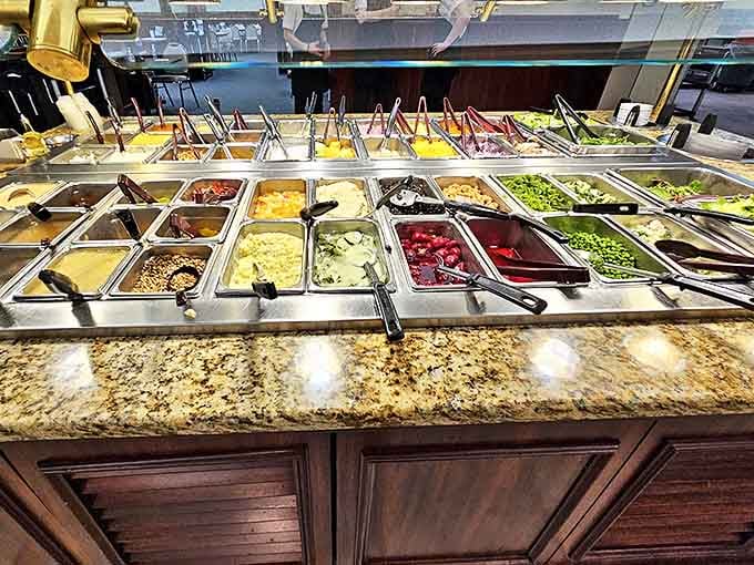 This salad bar offers enough variety to make even the most dedicated carnivore consider eating their vegetables today.
