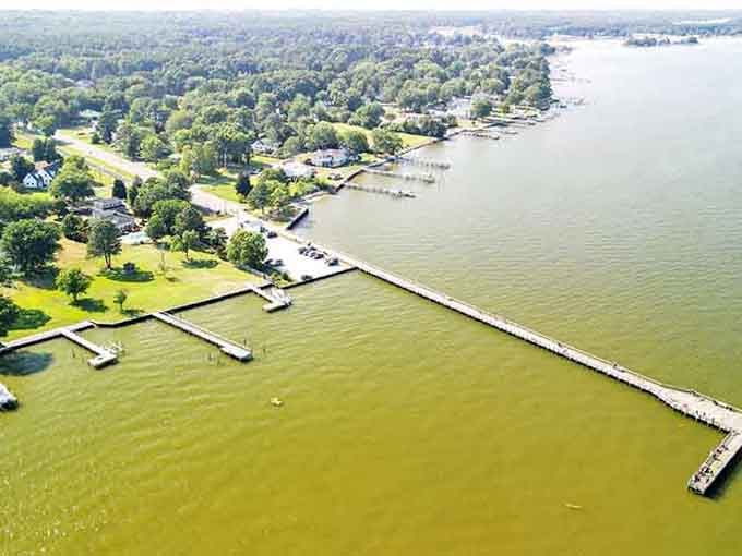 Fishing piers stretch into the bay where locals have been catching dinner since before anyone can remember when.