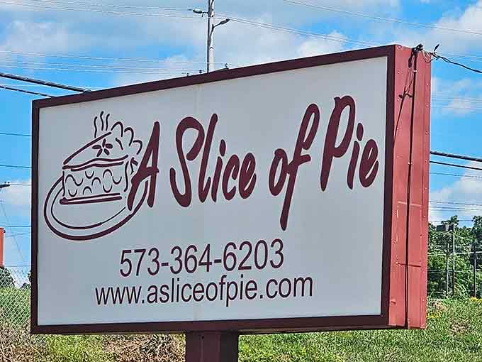 Simple signage with a phone number you'll want to memorize for emergency pie cravings that strike without warning.