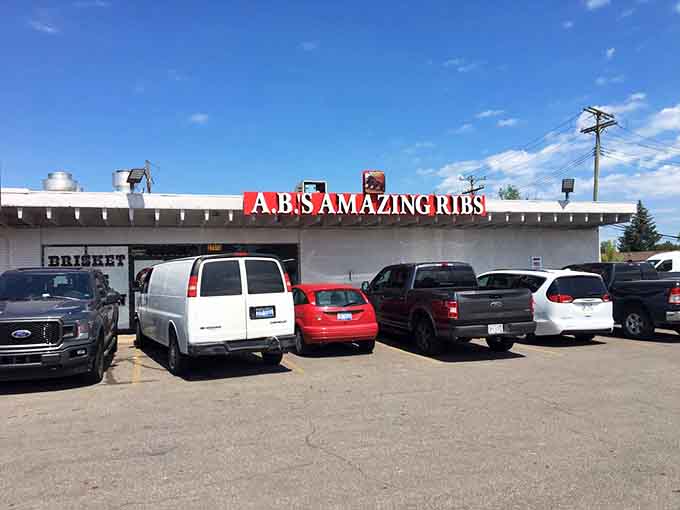 A packed parking lot on a sunny day tells you everything about this spot's local reputation.